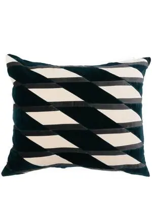 CHRISTINA LUNDSTEEN Layla Geometric-print Velvet Cushion - Blue