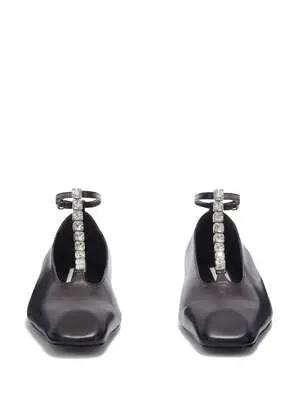 JIL SANDER Crystal-embellished Ballerina Shoes - Black
