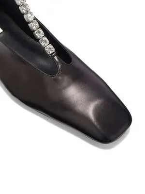 JIL SANDER Crystal-embellished Ballerina Shoes - Black