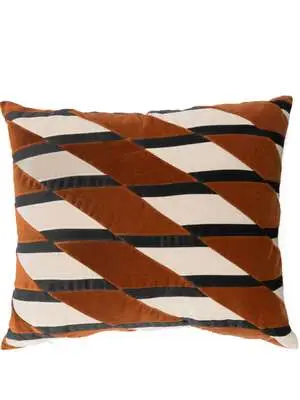 CHRISTINA LUNDSTEEN Layla Geometric-print Velvet Cushion - Orange
