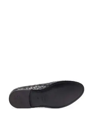 SCAROSSO Vittorio Woven Leather Loafers - Black