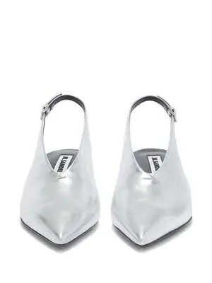 JIL SANDER Metallic Slingback Pumps - Grey