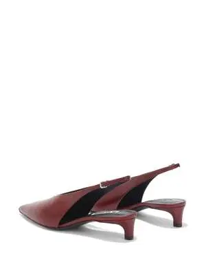 JIL SANDER 45mm Slingback Leather Pumps - Red
