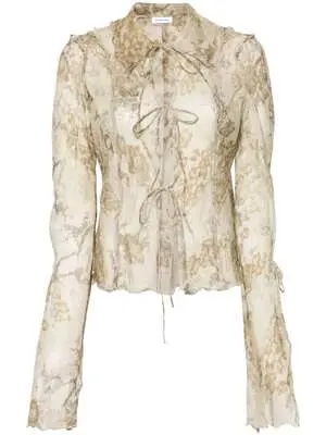 Acne Studios Floral Print Semi-sheer Shirt