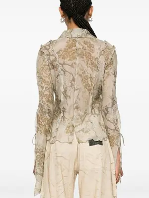 Acne Studios Floral Print Semi-sheer Shirt