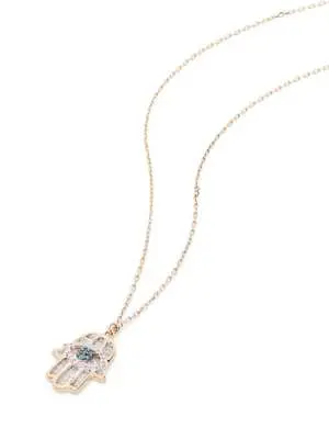 Adina Reyter 14kt Yellow Hamsa Diamond Pendant Necklace