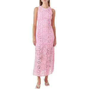 Endless Rose Textured Sleeveless Maxi Dress - Pink