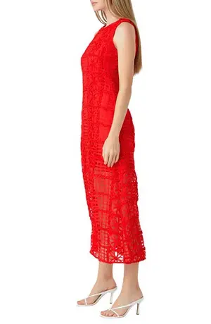 Endless Rose Textured Sleeveless Maxi Dress - Red