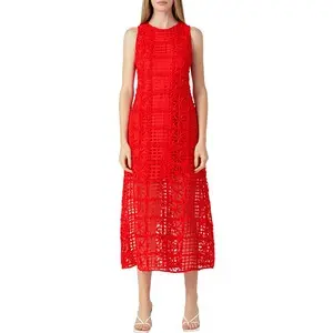 Endless Rose Textured Sleeveless Maxi Dress - Red