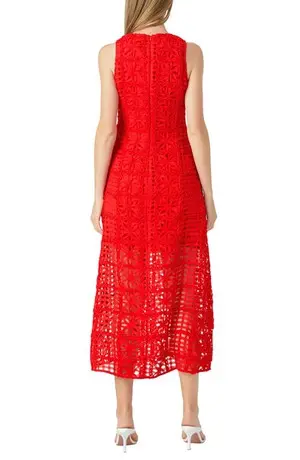 Endless Rose Textured Sleeveless Maxi Dress - Red