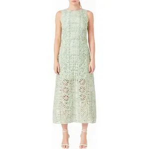 Endless Rose ENDLESS ROSE Textured Sleeveless Maxi Dress Sage