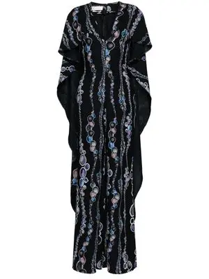 SAIID KOBEISY Canton Abstract-print Jumpsuit - Blue