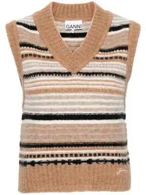 Ganni V Neck Vests For Women
