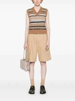 GANNI Striped Sleeveless Jumper - Neutrals
