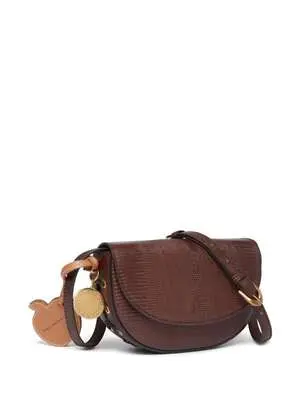 Stella McCartney Frayme Embossed Shoulder Bag - Brown