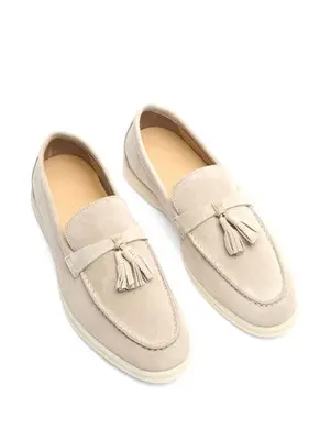 SCAROSSO Leandra Calf-leather Loafers - Neutrals