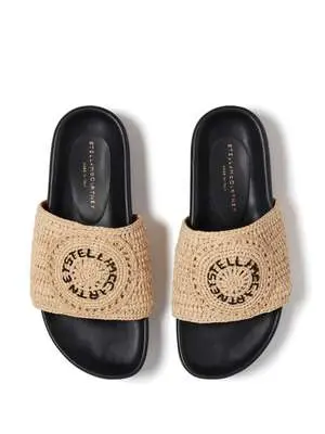 Stella McCartney Elyse Raffia Slides - Neutrals