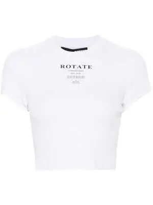 ROTATE BY BIRGER CHRISTENSEN Ribbed Crop Top - White