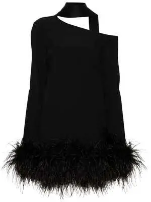 TALLER MARMO Adige Feather-trim Mini Dress