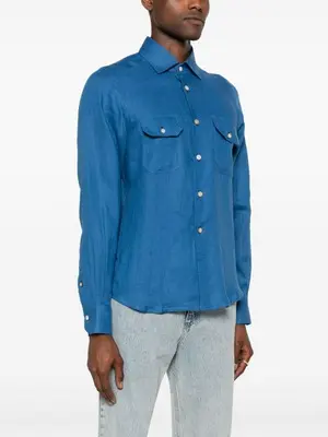 Kiton Classic-collar Linen Shirt