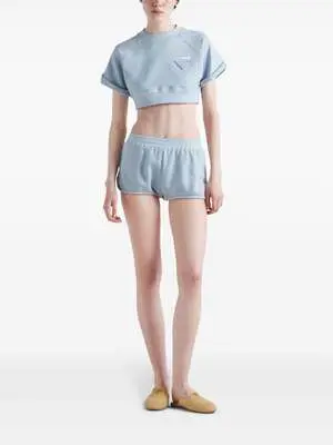 Prada Logo-patch Fleece Shorts