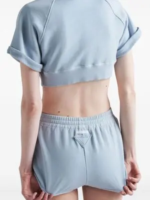 Prada Logo-patch Fleece Shorts
