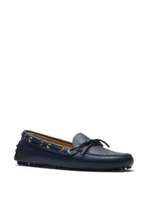 Car Shoe Grained-leather Driving Moccasins - Blue