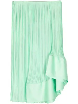 LANVIN Asymmetric Pleated Midi Skirt