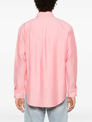 Maison Kitsuné Contour Fox Head-embroidery Cotton Shirt - Pink