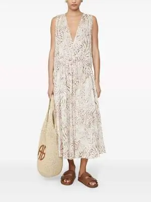 ANINE BING Mia Seashell-print Midi Dress