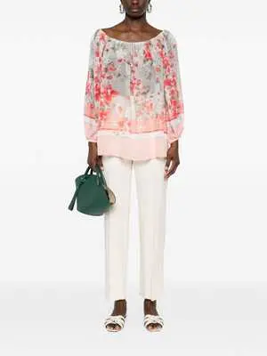 ERMANNO FIRENZE Floral-print Crepe Blouse