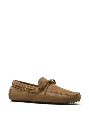 Car Shoe Suede Driving Loafers - Brown