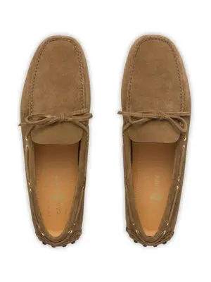 Car Shoe Suede Driving Loafers - Brown