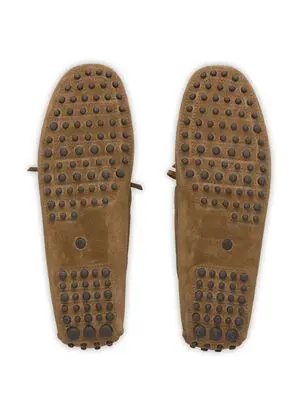Car Shoe Suede Driving Loafers - Brown