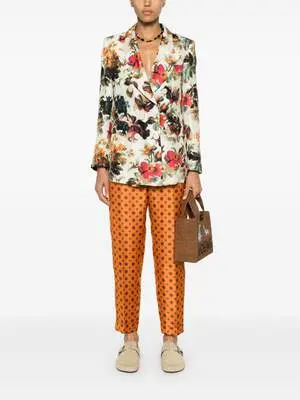 Alberto Biani Floral-print Silk Blazer