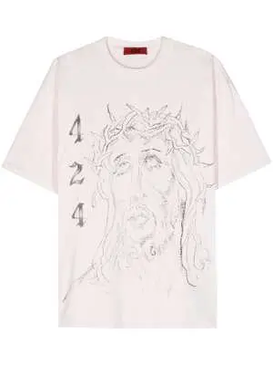 424 Sketch-print Cotton T-shirt - Pink