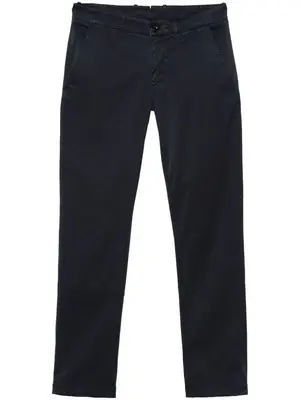 MOORER Gabardine Tapered Trousers - Blue
