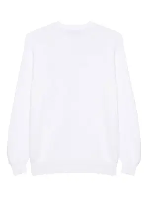 MOORER Ribbed Crew-neck Jumper - White