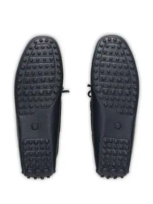 Car Shoe Grained Leather Driving Shoes - Blue