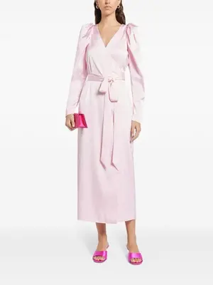ROTATE BY BIRGER CHRISTENSEN Satin Wrap Dress