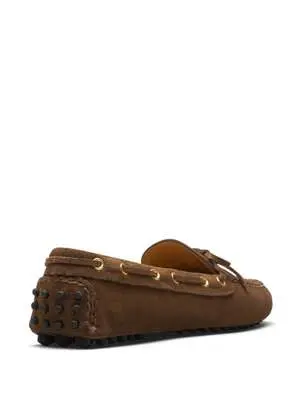 Car Shoe Suede Driving Shoes - Brown