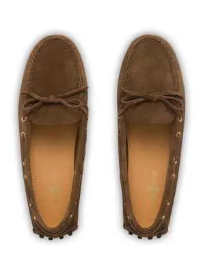 Car Shoe Suede Driving Shoes - Brown
