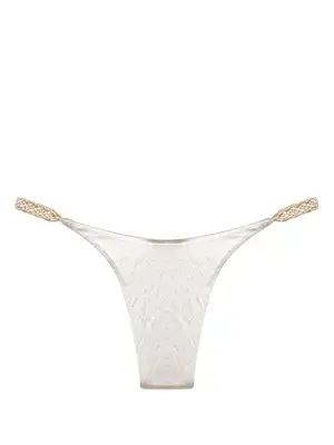 ISA BOULDER Braided-straps Reversible Bikini Bottom - Silver