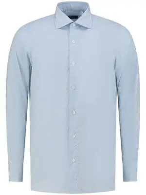 FINAMORE 1925 Striped Cotton Shirt - Blue