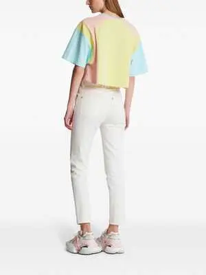 Balmain Palm Tree Print Cropped T-shirt