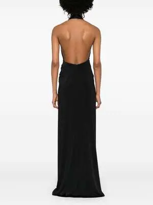 NISSA Plunging V-neck Maxi Dress