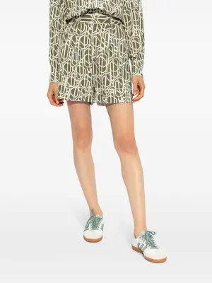Diane Von Furstenberg Abstract-pattern Linen Shorts