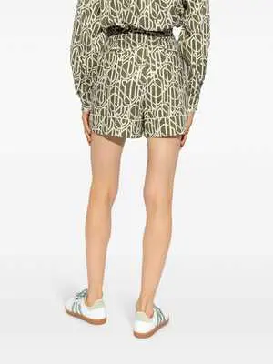 Diane Von Furstenberg Abstract-pattern Linen Shorts