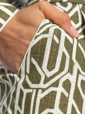 Diane Von Furstenberg Abstract-pattern Linen Shorts