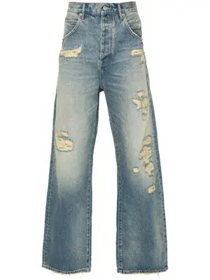 PURPLE BRAND Distressed Straight-leg Jeans